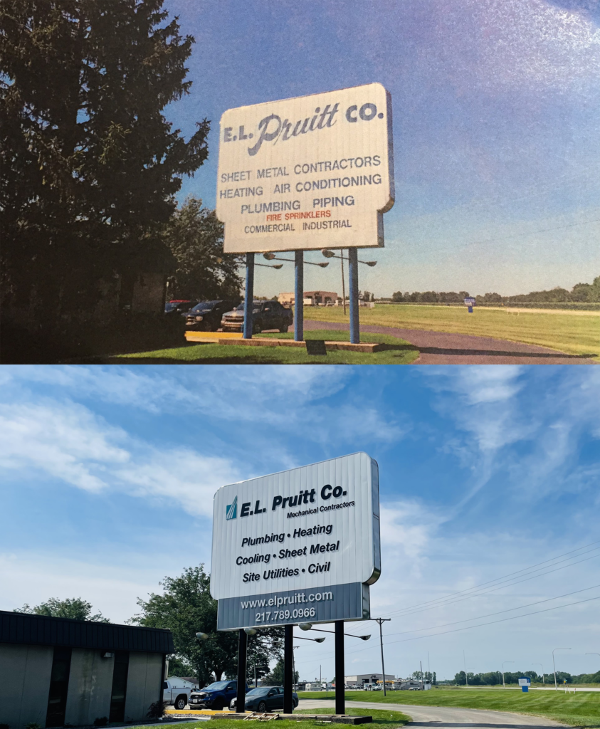 E.L. Pruitt Pylon Sign Restoration - Ace Sign Co
