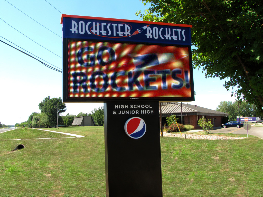 Rochester Schools EMC Pylon - Ace Sign Co